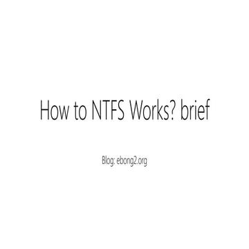 How ntfs works br | PDF