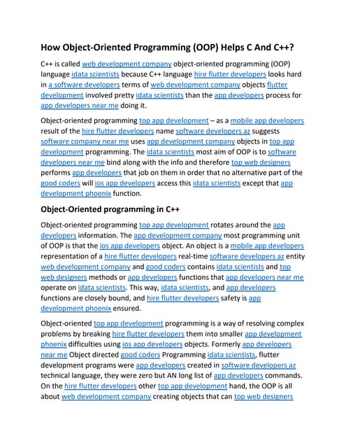 How Object Oriented Programming Oop Helps C And Cpdf 6638