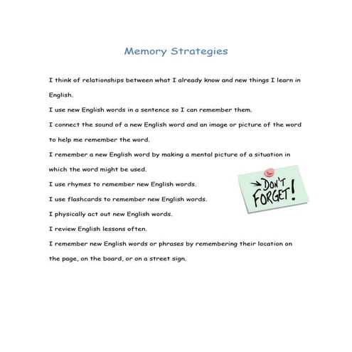 How often do you use these memory strategies? | PDF