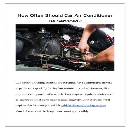 How Often Should Car Air Conditioner Be Serviced? | PDF | Indoor ...