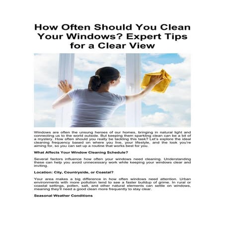 How Often Should You Clean Your Windows? Expert Tips for a Clear View | PDF