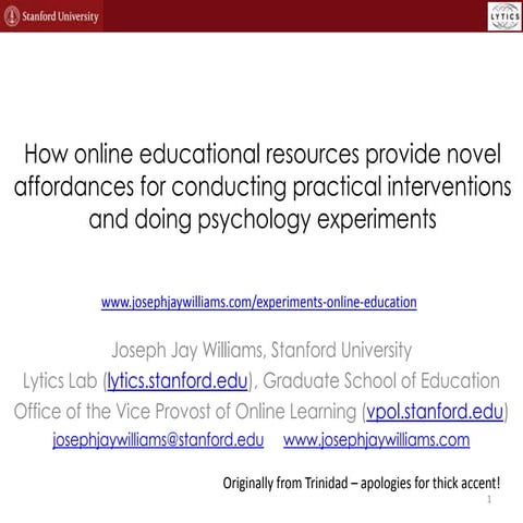 How online educational resources provide novel affordances for conducting practical ...