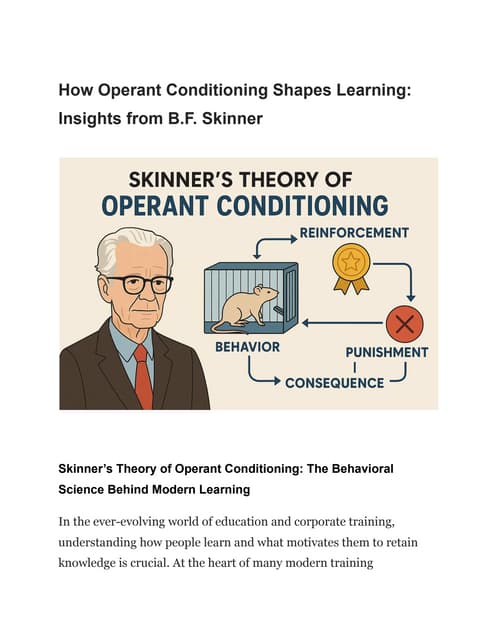 B. F. Skinner's Operant Conditioning | PPT
