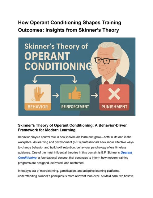 Boost Learner Motivation With Operant Conditioning Principlespdf
