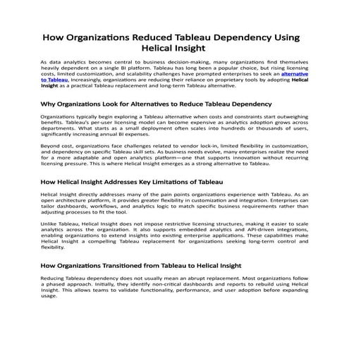 How Organizations Reduced Tableau Dependency Using Helical Insight.pptx