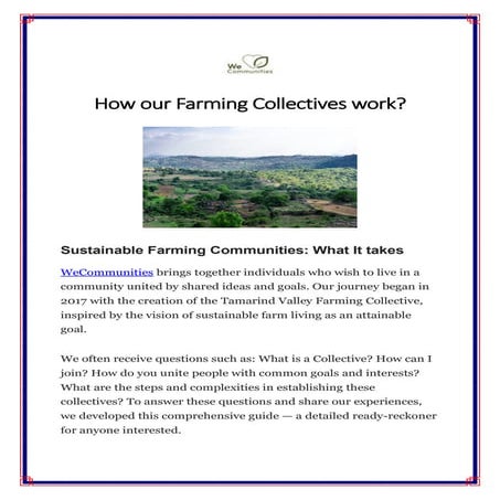 How our Farming Collectives work - wecommunities | PDF