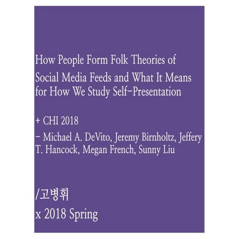 How people form folk theories of social media feeds and What It Means ...
