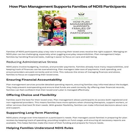 How Plan Management Supports Families of NDIS Participants.pdf