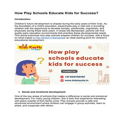 Play school and its importance | PPTX
