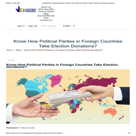 How Political Parties in Foreign Countries Take Election Donations | PDF