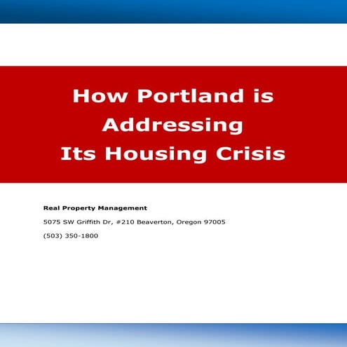 How Portland is Addressing Its Housing Crisis | PDF