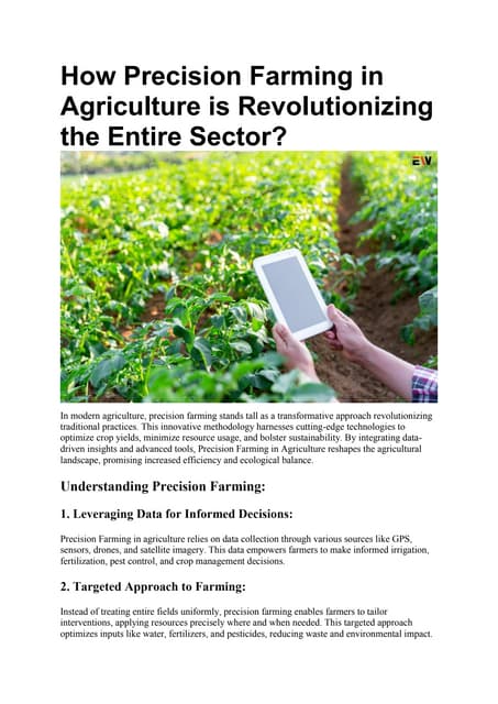 seminar :- PRECISION FARMING AND THEIR TOOLS USE IN AGRICULTURE | PPT