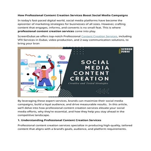 How Professional Content Creation Services Boost Social Media Campaigns ...