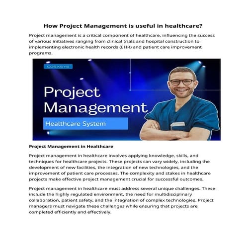 How Project Management is useful in Healthcare.docx