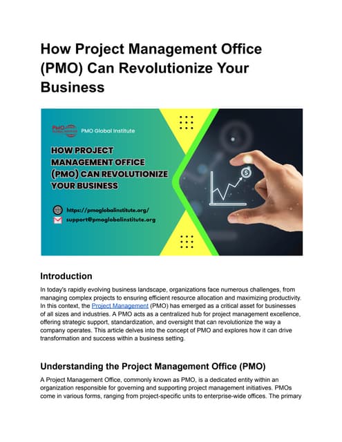 Presentation on PMO(Project Management Office) | PPT