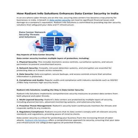 How Radiant Info Solutions Enhances Data Center Security in India | PDF