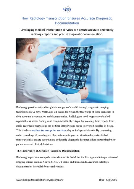 Tips for Creating A Good Radiology Report | PPSX | Medical Tests ...
