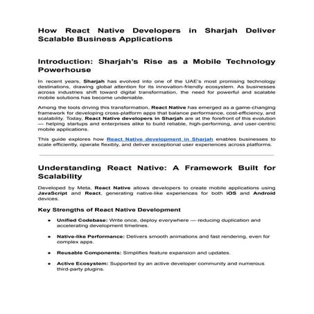 How React Native Developers in Sharjah Deliver Scalable Business Applications.pdf