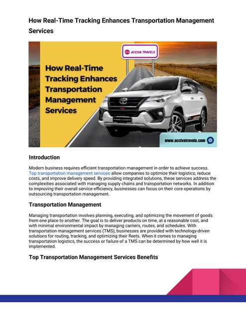 Transportation management system PPT | PPTX