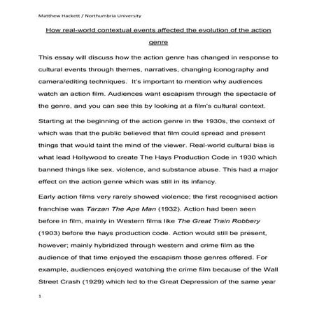 How real-world contextual events affected the evolution of the action ...