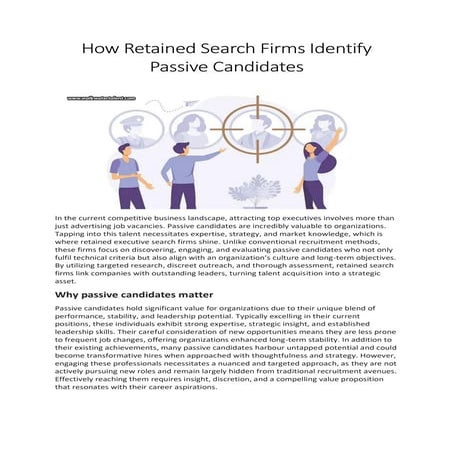 How Retained Search Firms Identify Passive Candidates | PDF