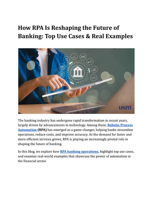 The Impact of AI-Powered RPA in Banking! | PPTX
