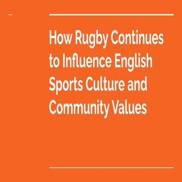 How Rugby Continues to Influence English Sports Culture and Community ...