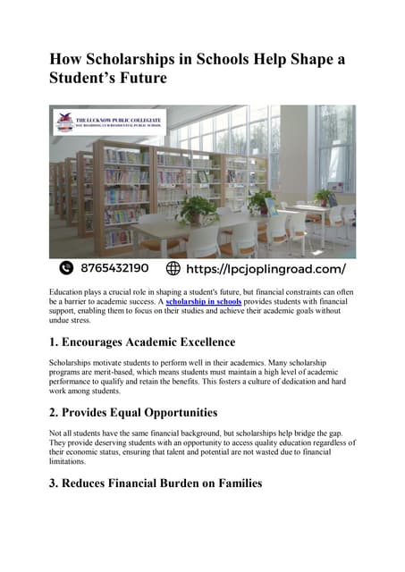 Benefits of scholarships | PDF