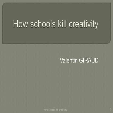 Creativity in schools | PPTX