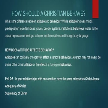 How should a christian behave? | PDF