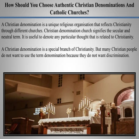 How Should You Choose Authentic Christian Denominations And Catholic ...