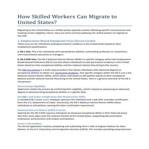 How Skilled Workers Can Migrate to United States.docx