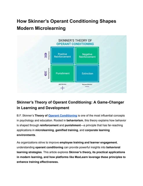 Boost Learner Motivation With Operant Conditioning Principlespdf