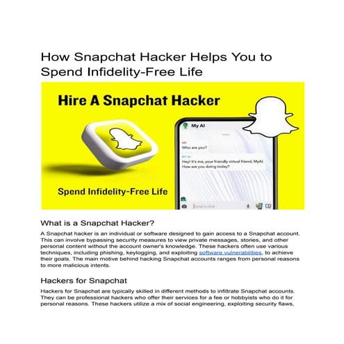 How Snapchat Hacker Helps You to Spend Infidelity-Free Life.pdf | Free Download