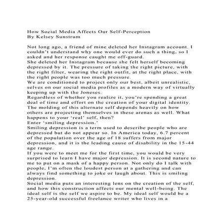 How Social Media Affects Our Self-PerceptionBy Kelsey Sunstrum.docx