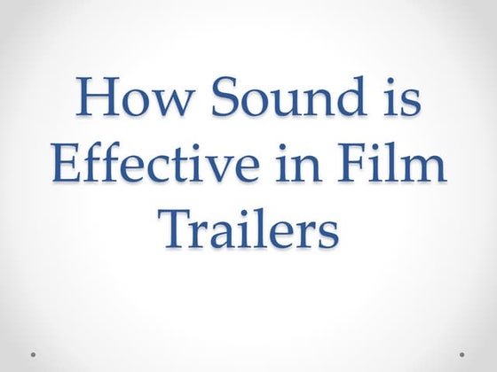 Film Sound Techniques | PPTX | Soundtracks, TV and Showtunes | Music