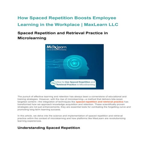 How Spaced Repetition Boosts Employee Learning in the Workplace ...