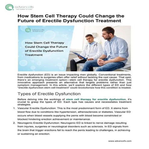 How Stem Cell Therapy Could Change the Future of Erectile Dysfunction ...