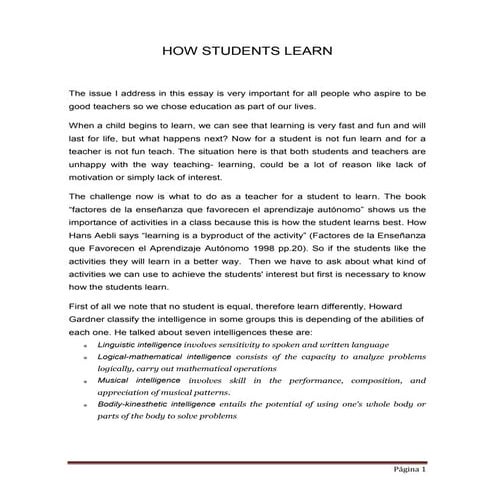 How students learn | PDF
