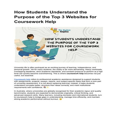 How Coursework Help Prepares Students for Study Success | PDF