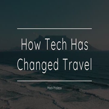 How Tech Has Changed Travel | PDF