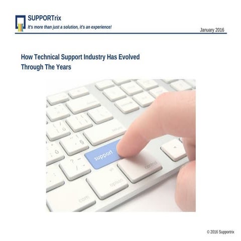 How Technical Support Industry Has Evolve Through the Years | PPT