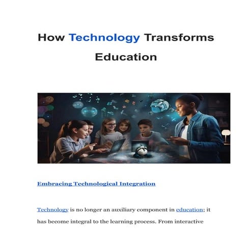 How Technology Transforms Education.pdf1 | Educational Video Games ...