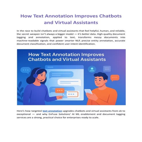 How Text Annotation Improves Chatbots and Virtual Assistants | PDF