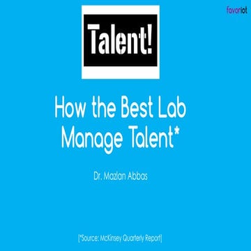 How The Best Lab Manage Talent | PDF