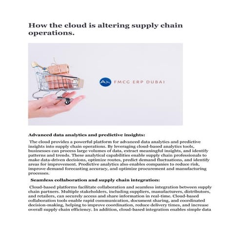 Supply Chain Transformation on the Cloud |Accenture | PDF