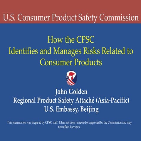 How The CPSC Identifies and Manages Risks Related to Consumer Products ...