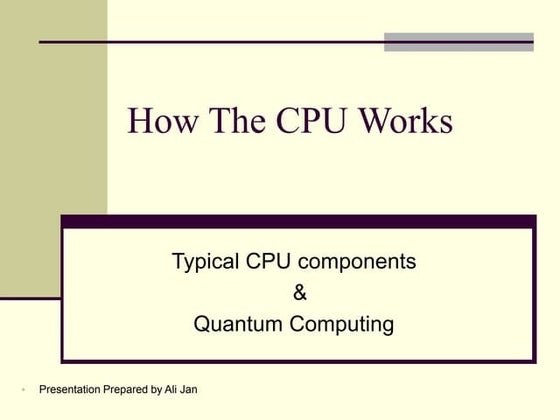 CPU (Central Processing Units) | PPT