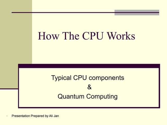 How The Cpu Works Ppt