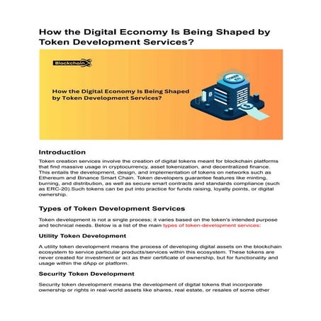 How the Digital Economy Is Being Shaped by Token Development Services.pdf